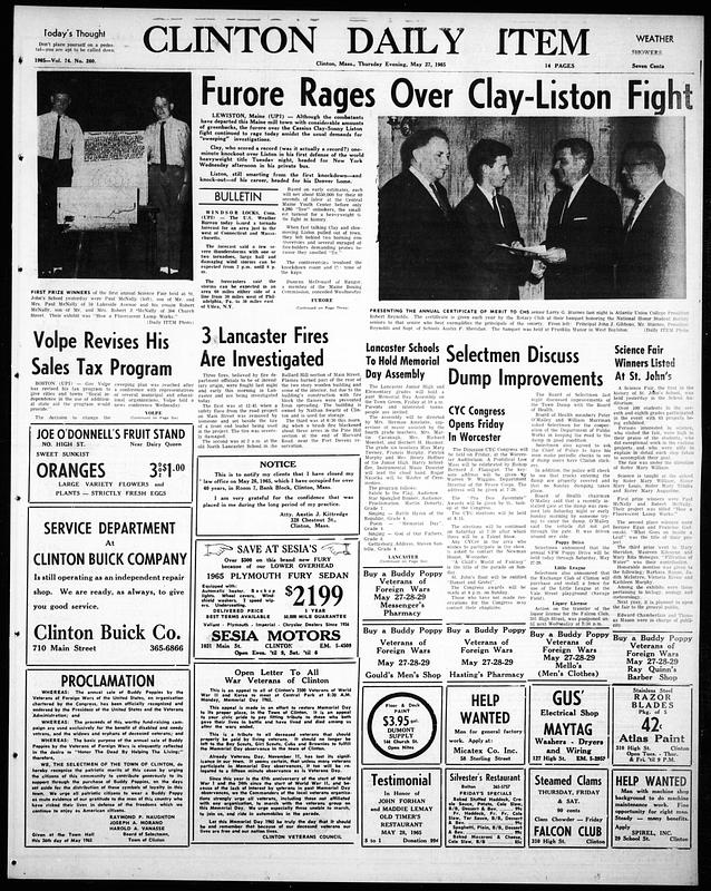 Clinton Daily Item. May 27, 1965 - Digital Commonwealth