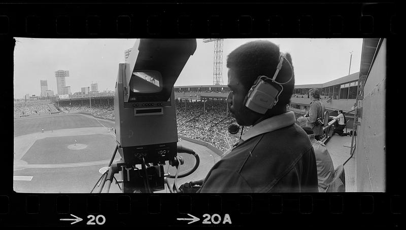 TV cameraman covers baseball game at Fenway Park, Boston - Digital ...