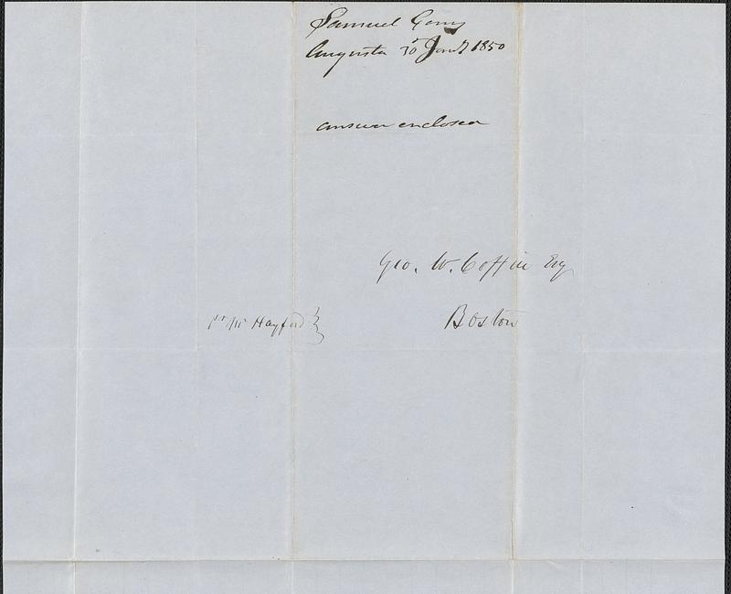 Samuel Cony to George Coffin, 30 January 1850 - Digital Commonwealth