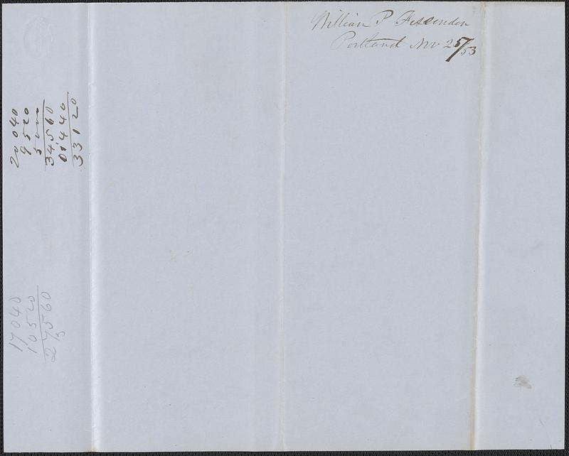 Samuel Warner to William P. Fessenden, 25 November 1853 - Digital ...