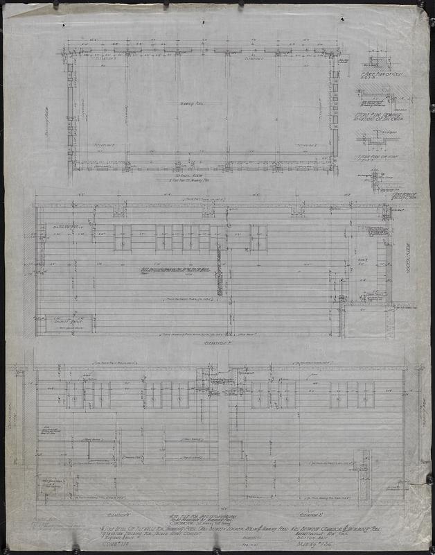 Three-quarter inch scale detail of tile walls for swimming pool ...