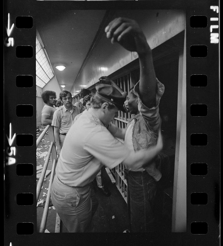 Prisoners searched after cell block riot, Walpole State Prison ...