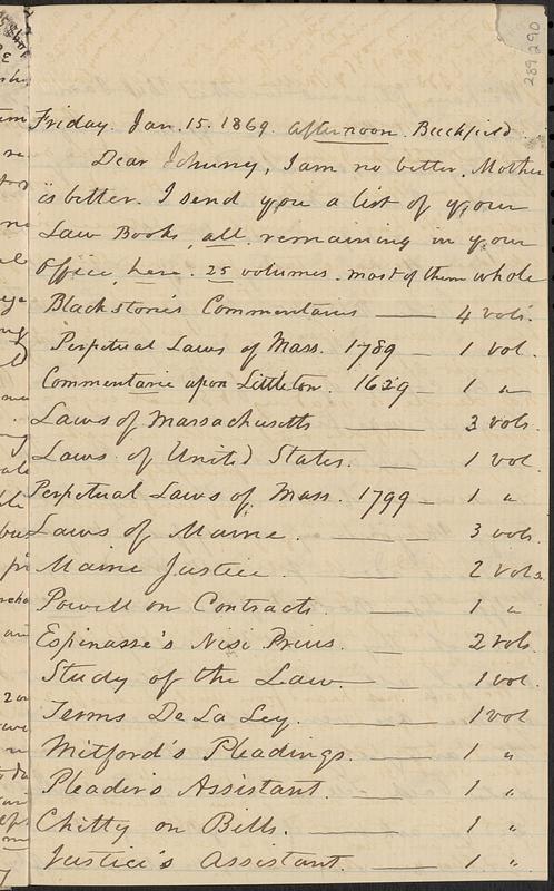 Letter from Zadoc Long to John D. Long, January 15, 1869 - Digital ...