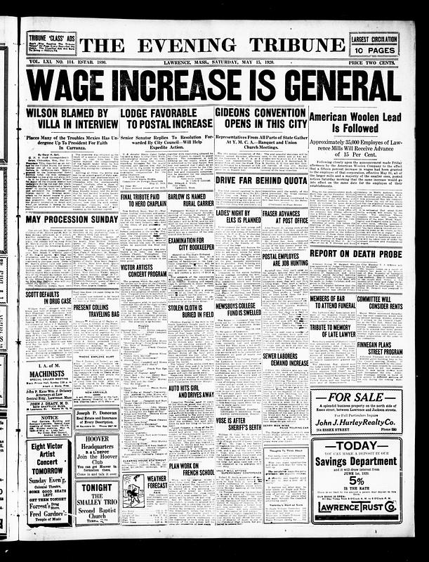 The Evening Tribune. May 15, 1920 - Digital Commonwealth