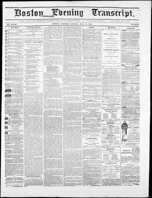 Boston Evening Transcript. July 29, 1865 - Digital Commonwealth