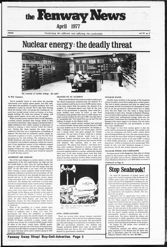 The Fenway News. April 01, 1977 - Digital Commonwealth