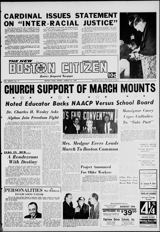 Roxbury Citizen and South End Citizen. August 23, 1963 - Digital ...