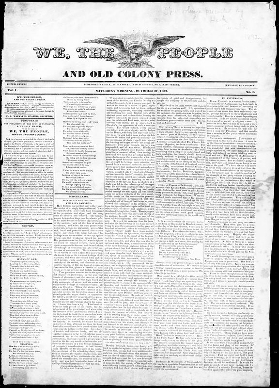 We, the People and Old Colony Press. October 27, 1832 - Digital ...