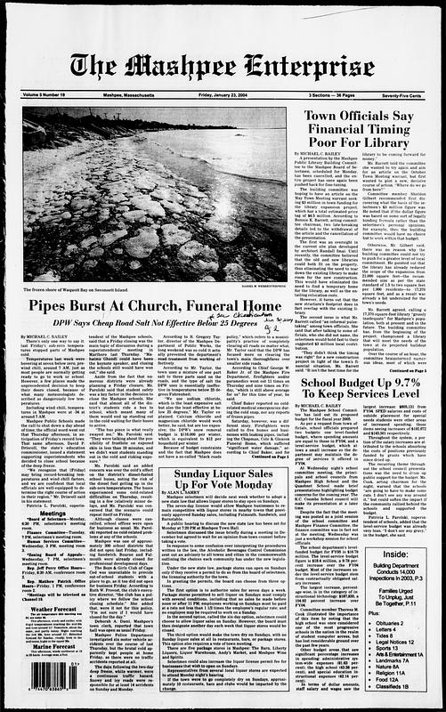 The Mashpee Enterprise. January 23, 2004 - Digital Commonwealth