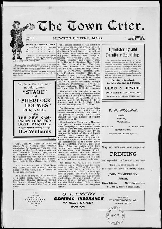 The Town Crier. October 07, 1904 - Digital Commonwealth