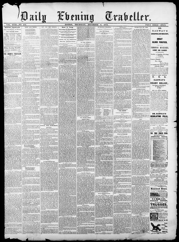 Daily Evening Traveller. December 09, 1875 - Digital Commonwealth