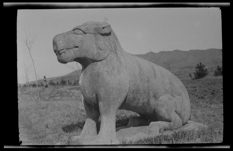 Close up of statue, Nanking, approach to Ming Tomb - Digital Commonwealth