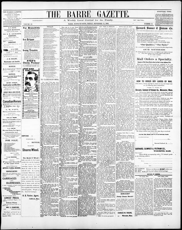 Barre Gazette. September 15, 1893 - Digital Commonwealth