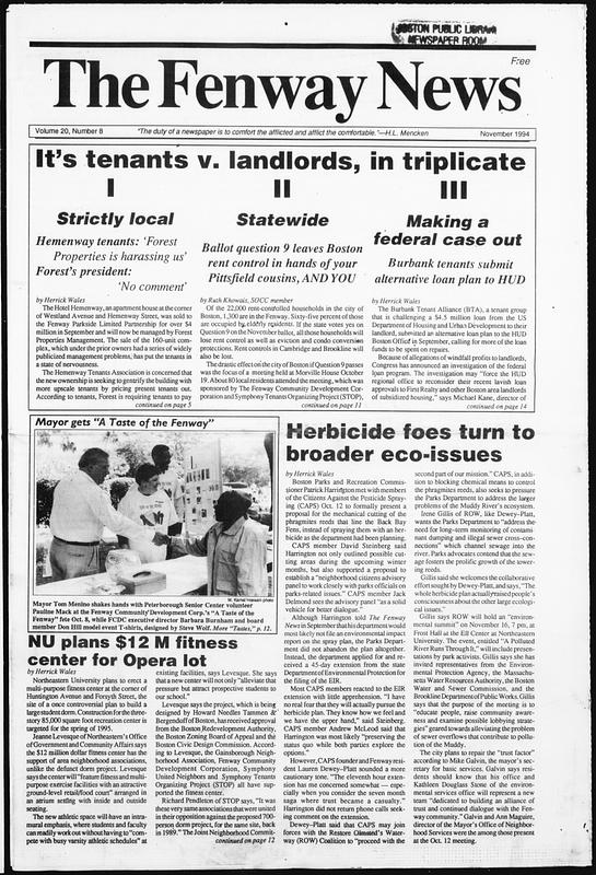 The Fenway News. November 01, 1994 - Digital Commonwealth