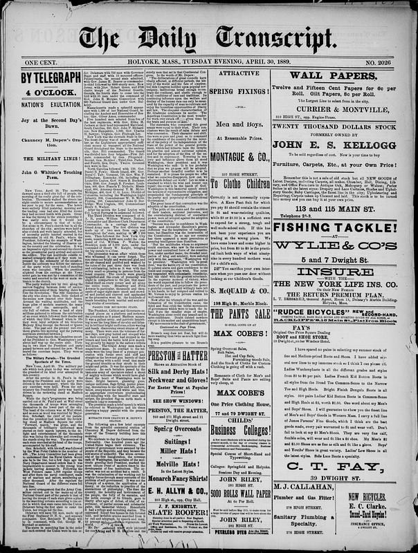 The Daily Transcript. April 30, 1889 - Digital Commonwealth