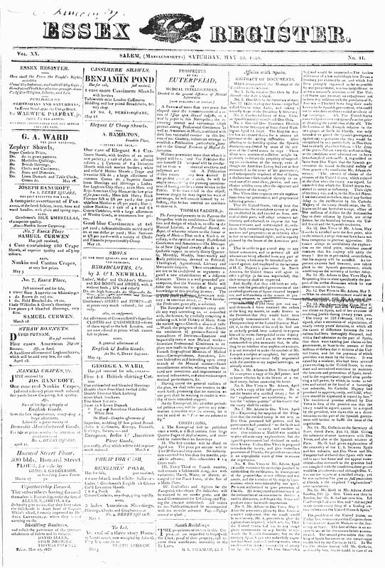 Essex Register. May 20, 1820 - Digital Commonwealth