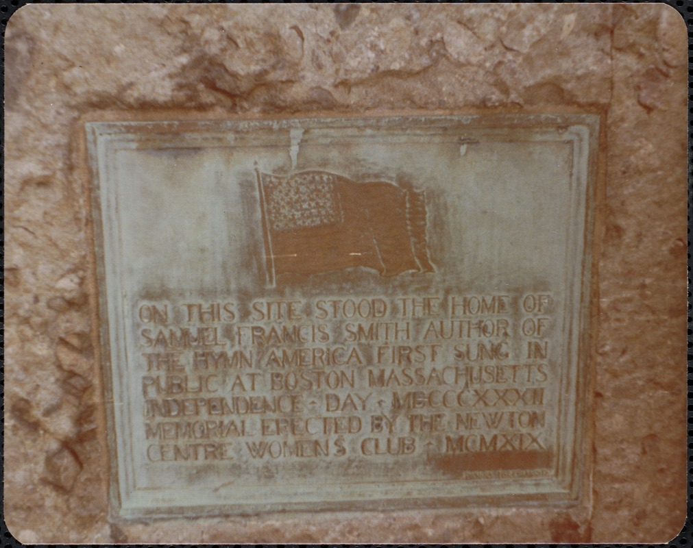 Samuel Francis Smith, stone - Digital Commonwealth