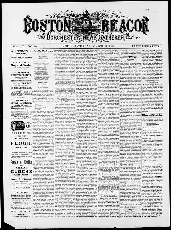 The Boston Beacon and Dorchester News Gatherer. March 11, 1882 ...