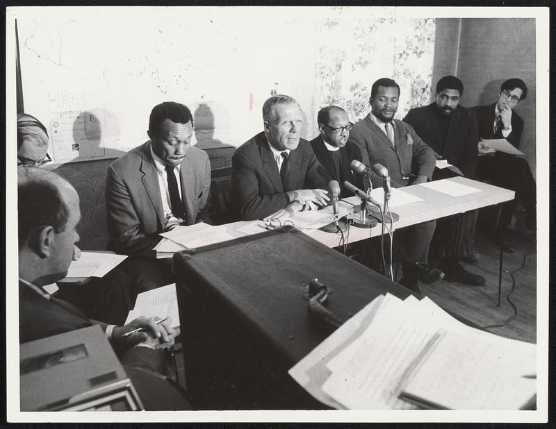 Press Conference participants included, left to right, Leroy Boston ...