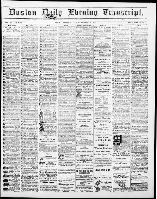 Boston Daily Evening Transcript. October 10, 1867 - Digital Commonwealth