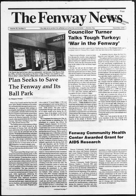 The Fenway News. December 01, 2000 - Digital Commonwealth