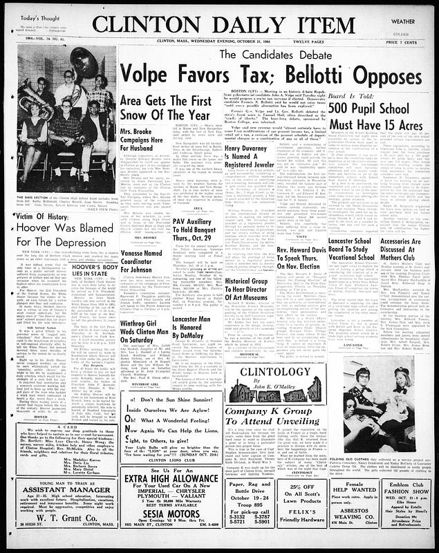 Clinton Daily Item. October 21, 1964 - Digital Commonwealth