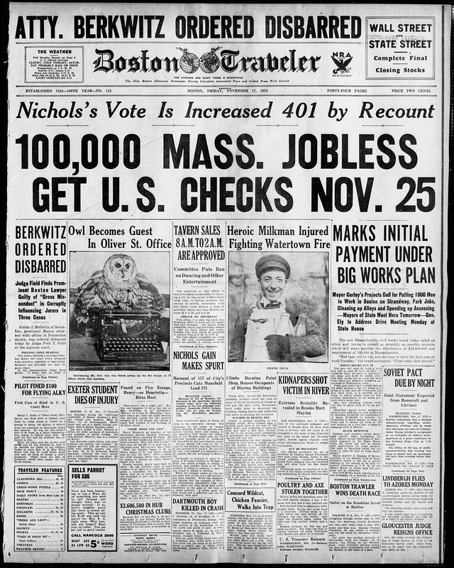 The Boston Traveler. November 17, 1933 - Digital Commonwealth