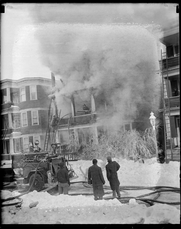 Three alarm tenement fire in Dorchester - Digital Commonwealth