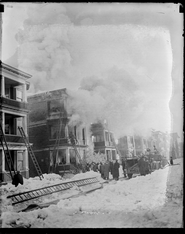Three alarm tenement fire in Dorchester - Digital Commonwealth