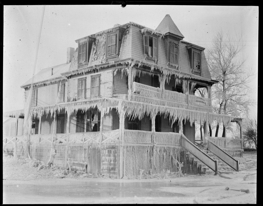 Ice covered house in zero weather - Digital Commonwealth