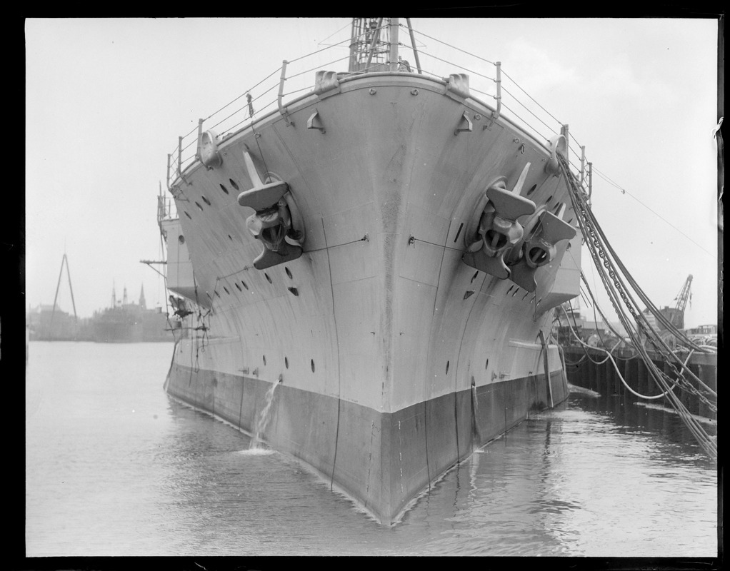 Bow of USS Utah - Sister ship of the Florida at Navy Yard - Boston ...