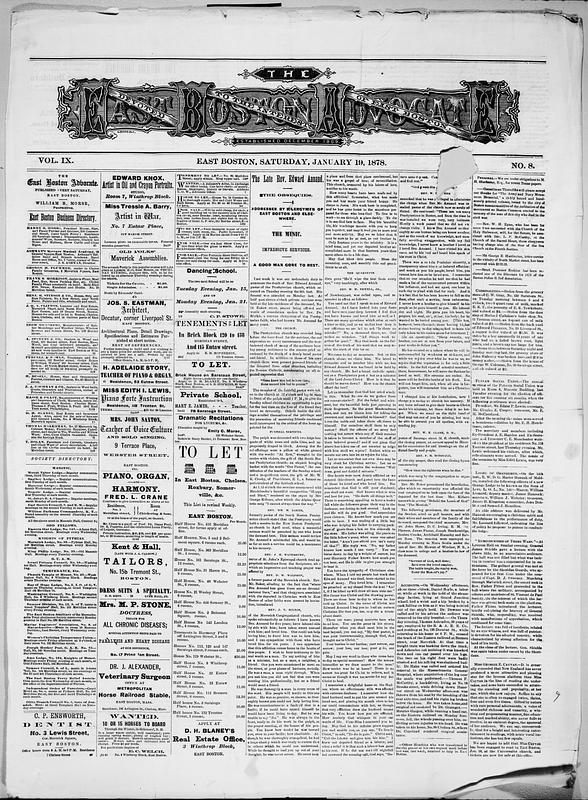 The East Boston Advocate. January 19, 1878 - Digital Commonwealth