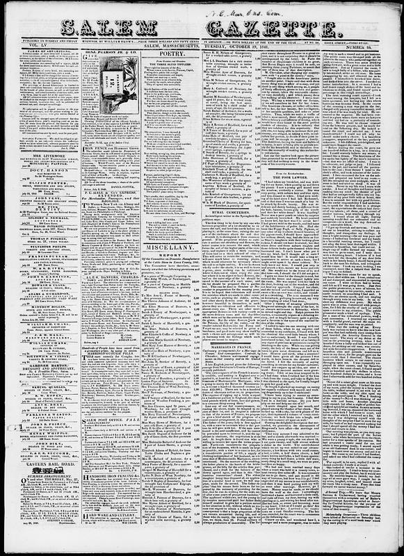 The Salem Gazette. October 19, 1841 - Digital Commonwealth