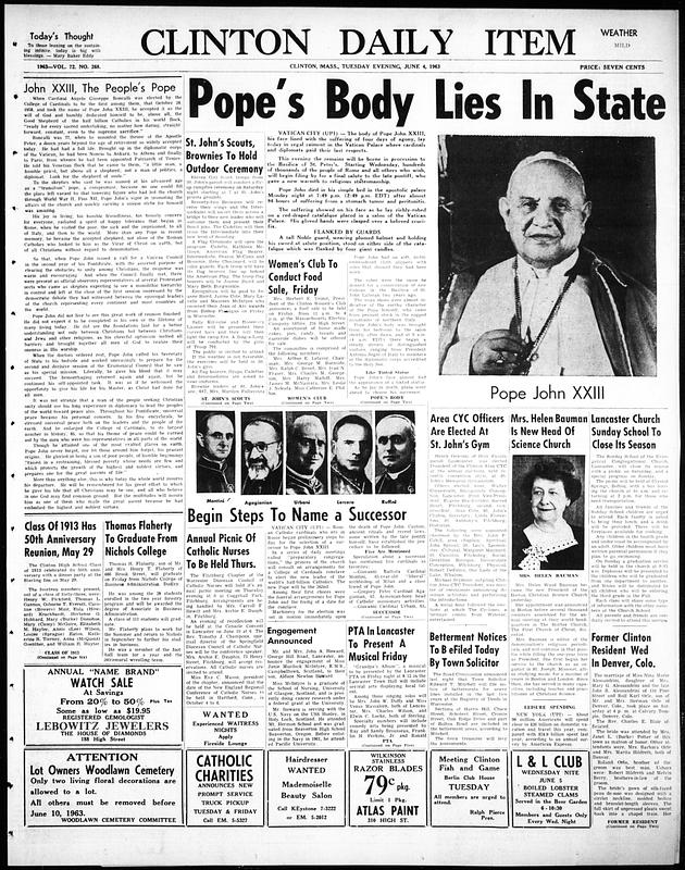 Clinton Daily Item. June 04, 1963 - Digital Commonwealth