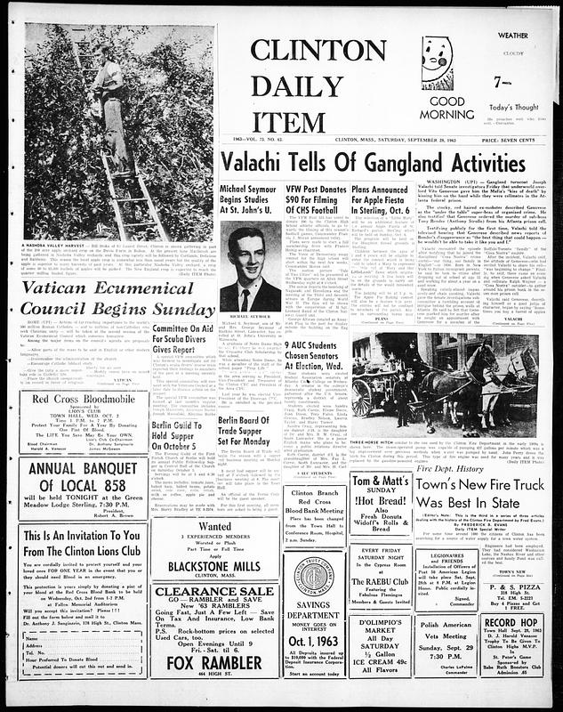 Clinton Daily Item. September 28, 1963 - Digital Commonwealth