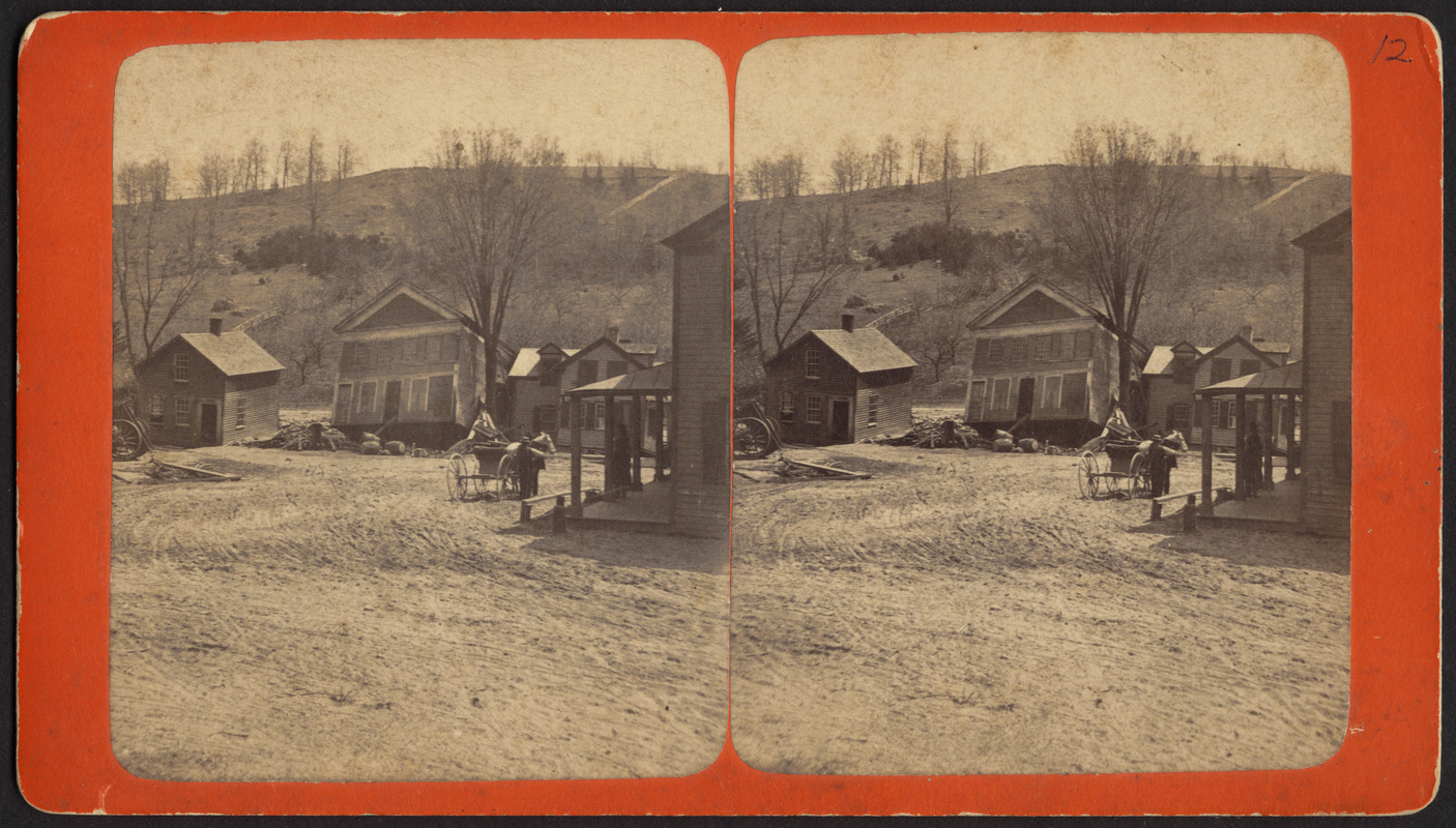 Dwellings of Simeon Dowd, Merrick Smith and store after 1886 flood ...