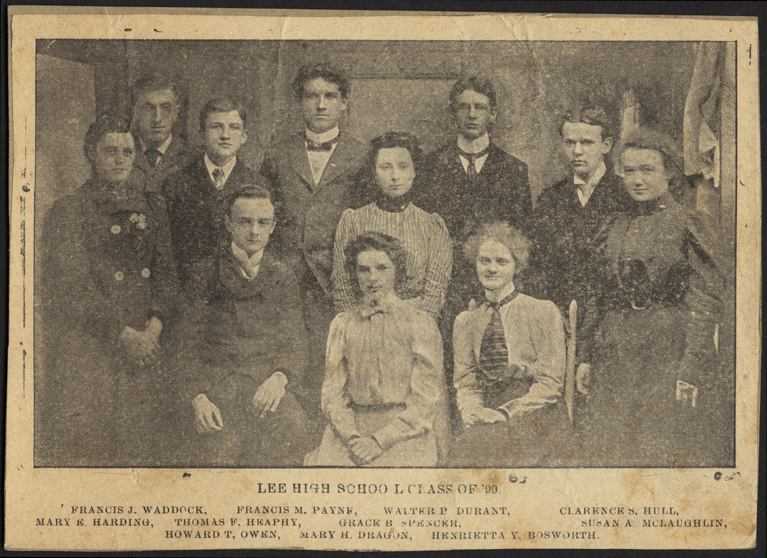 Lee High School, class of 1899 - Digital Commonwealth