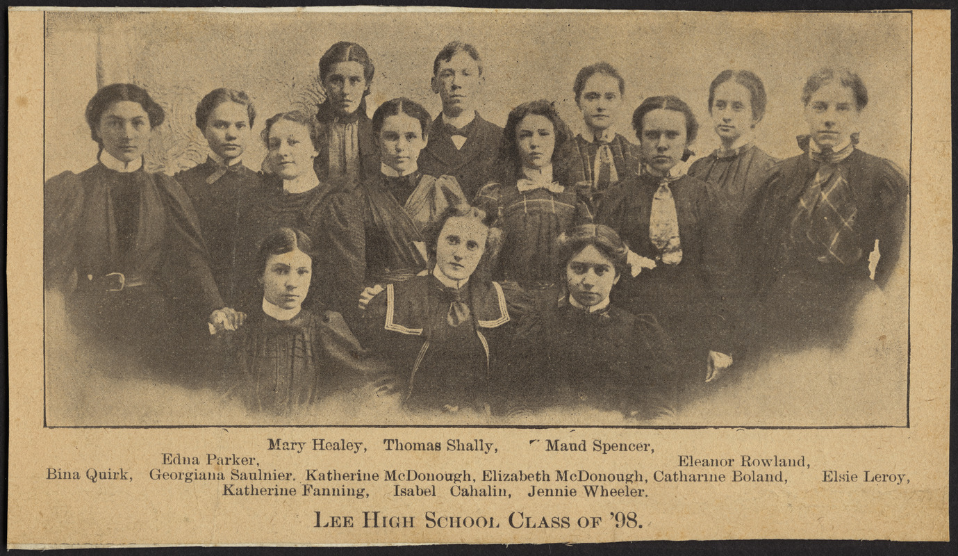 Lee High School class of 1898 - Digital Commonwealth