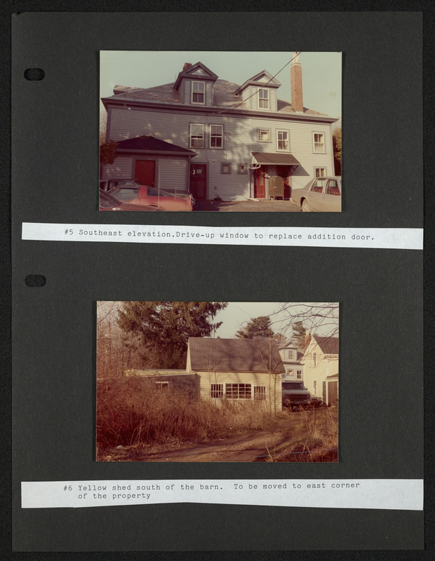 Southeast elevation, drive-up window to replace addition door||Yellow ...