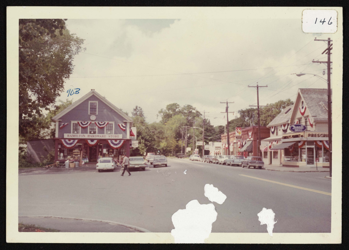 Depot Square, South Hamilton, decorated for event, 175 anniversary ...