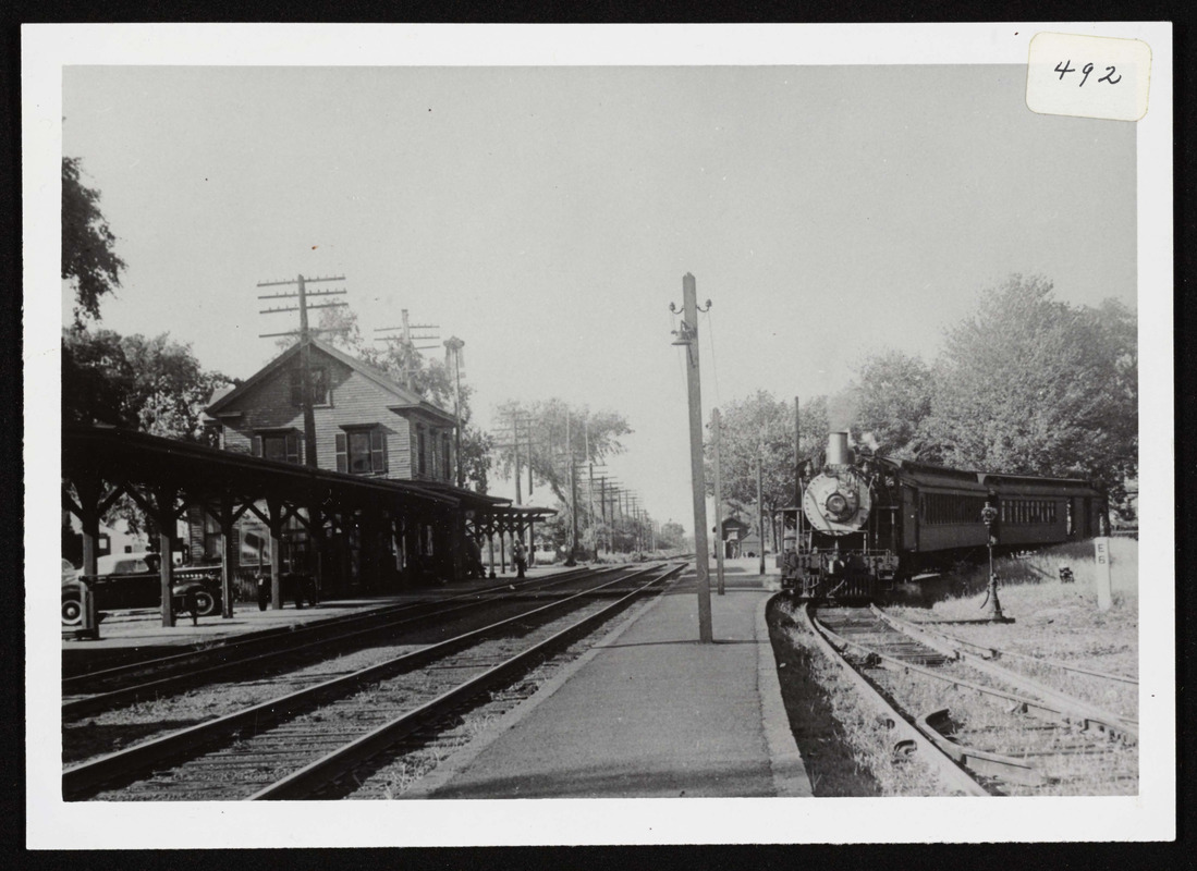 Hamilton and Wenham Depot, ca. 1941, looking east toward Ipswich ...