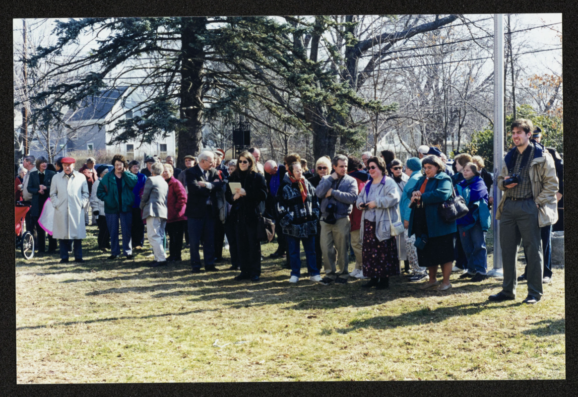 Crowd at opening of time capsule, March 8, 2000 - Digital Commonwealth