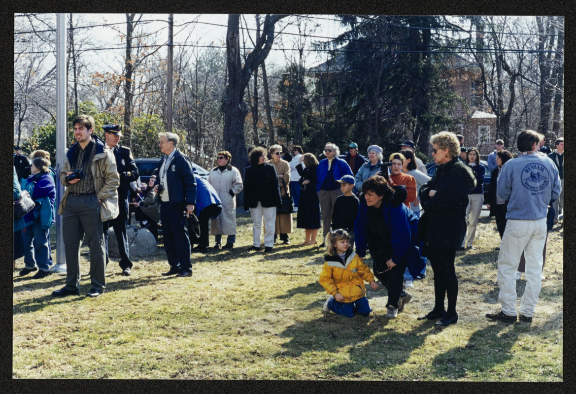 Crowd at opening of time capsule, March 8, 2000 - Digital Commonwealth