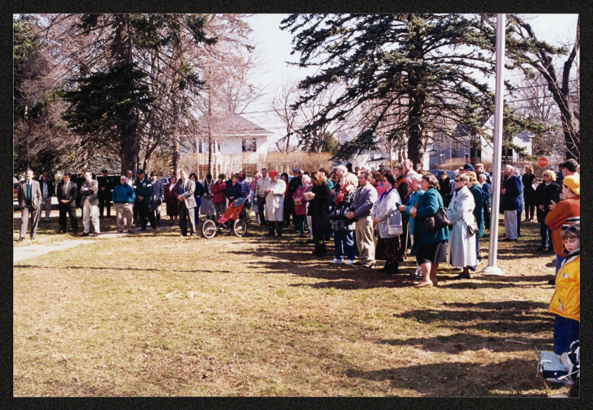 Crowd at opening of time capsule, March 8, 2000 - Digital Commonwealth