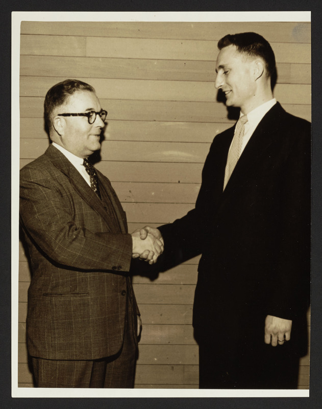 Lawrence Stone and Morley Piper, dedication of Cutler School - Digital ...