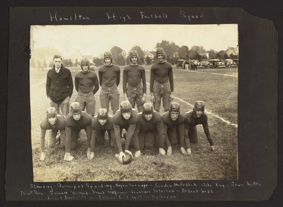 Hamilton High School football squad, circa 1930-1934 - Digital Commonwealth