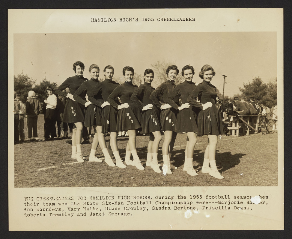 Hamilton High's 1955 cheerleaders - Digital Commonwealth