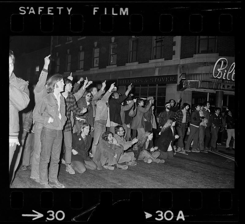 Harvard Square anti-war riot: Crowd jeers police, Cambridge - Digital ...