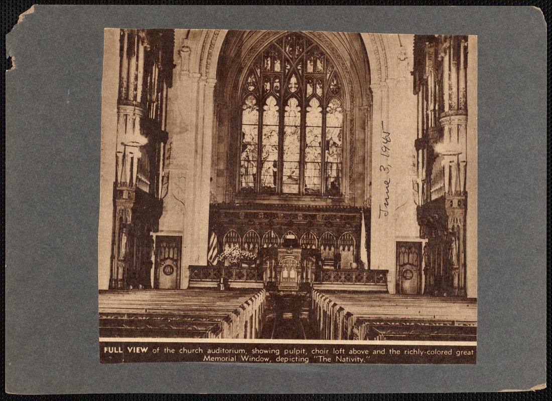 Altar of Unitarian Memorial Church, Fairhaven, MA decorated for annual ...