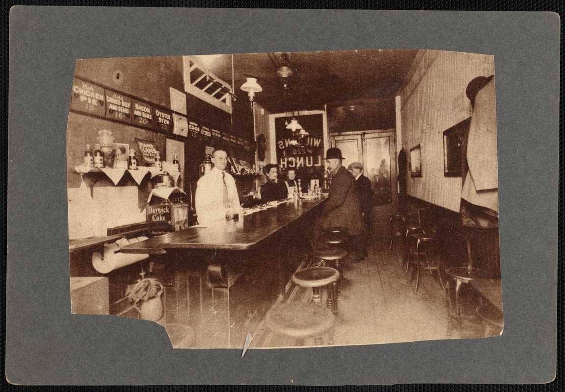 Interior of Wilson's Lunch on lower floor of the Whitcomb house ...